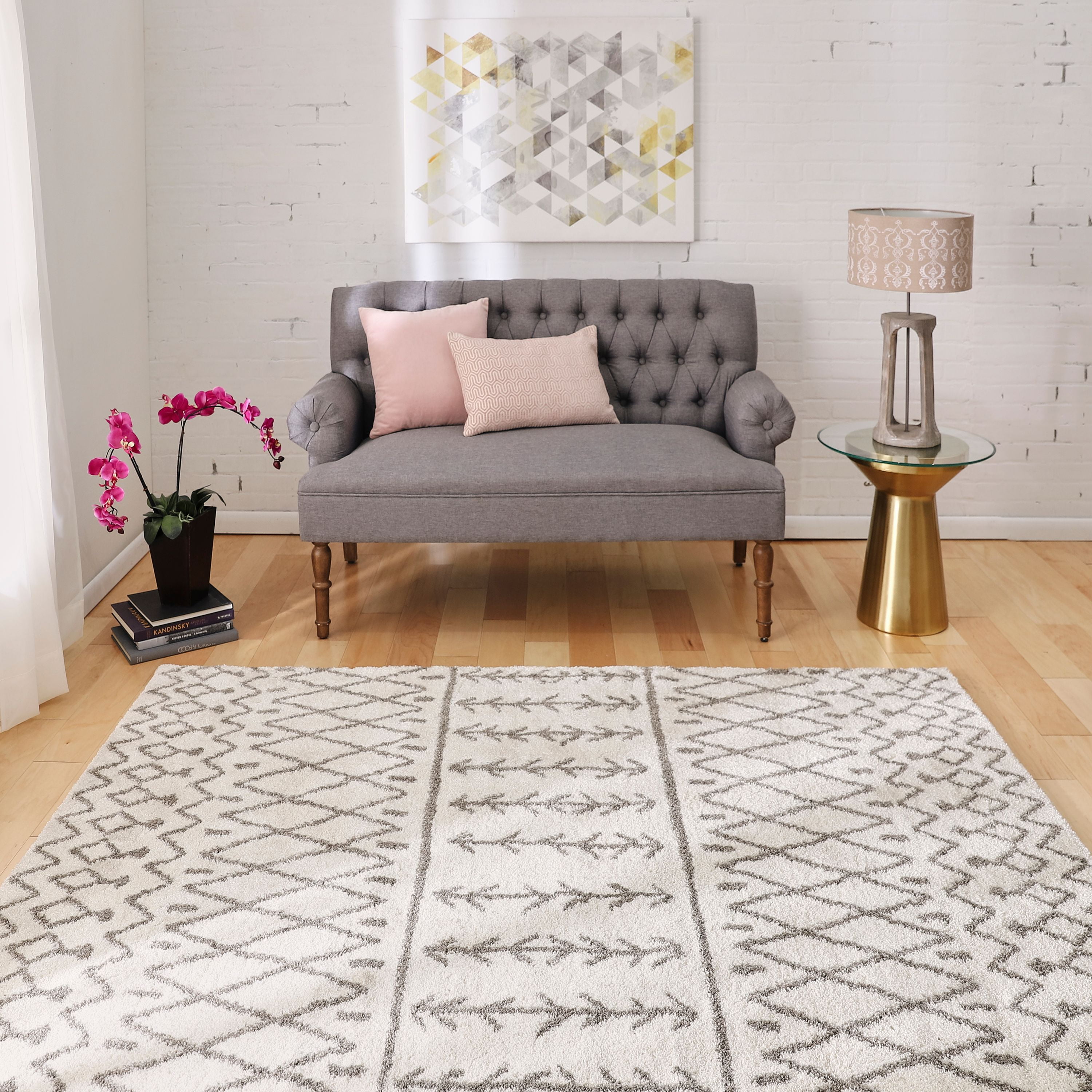 Free Shipping! Mohawk Home Kinsley Area Rug 5' x 7' Ivory Gray ...