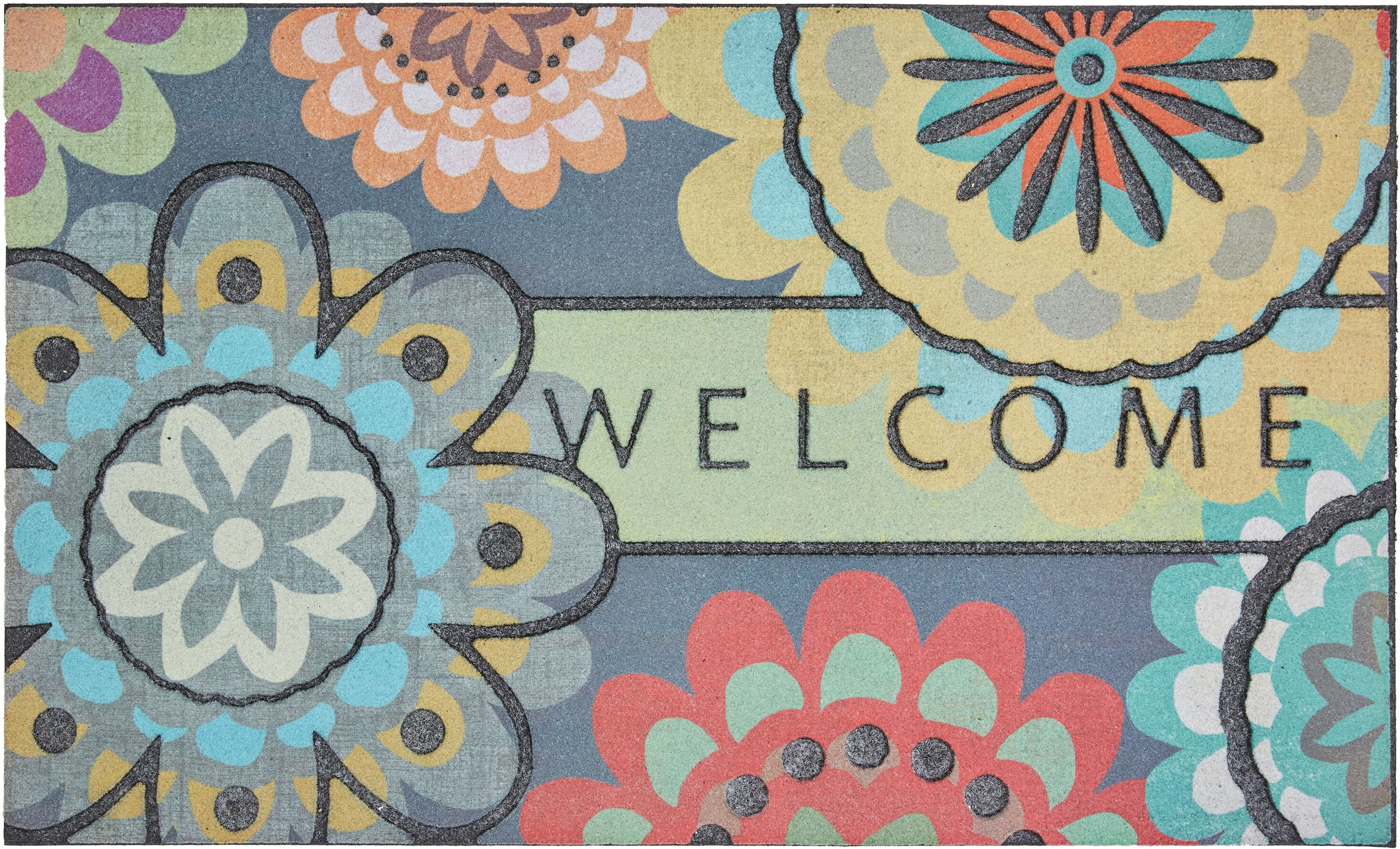 Free Shipping! Mohawk Home Floral Polyester Door Mat Multi 1'6 x 2'6 ...