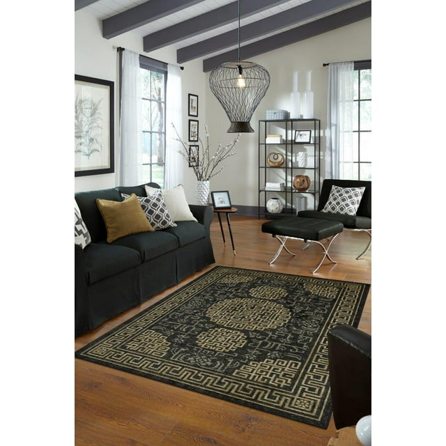 Free Shipping! Mohawk Home Precision Printed Area Rug, Mason Black, 8 ...