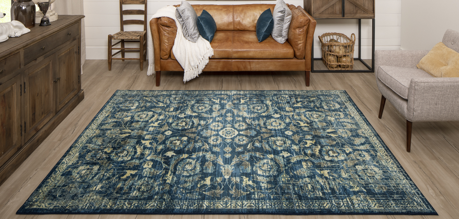 Mohawk Home Prismatic Baikal Navy Traditional Ornamental Precision ...