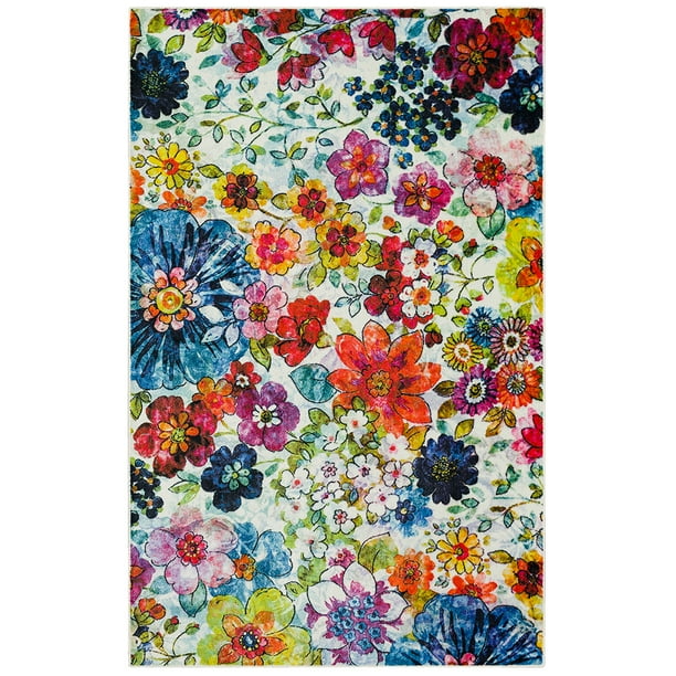 Mohawk Home Prismatic Blossoms Rainbow Contemporary Floral Precision ... Mohawk Home Prismatic Blossoms Rainbow Contemporary Floral Precision ...