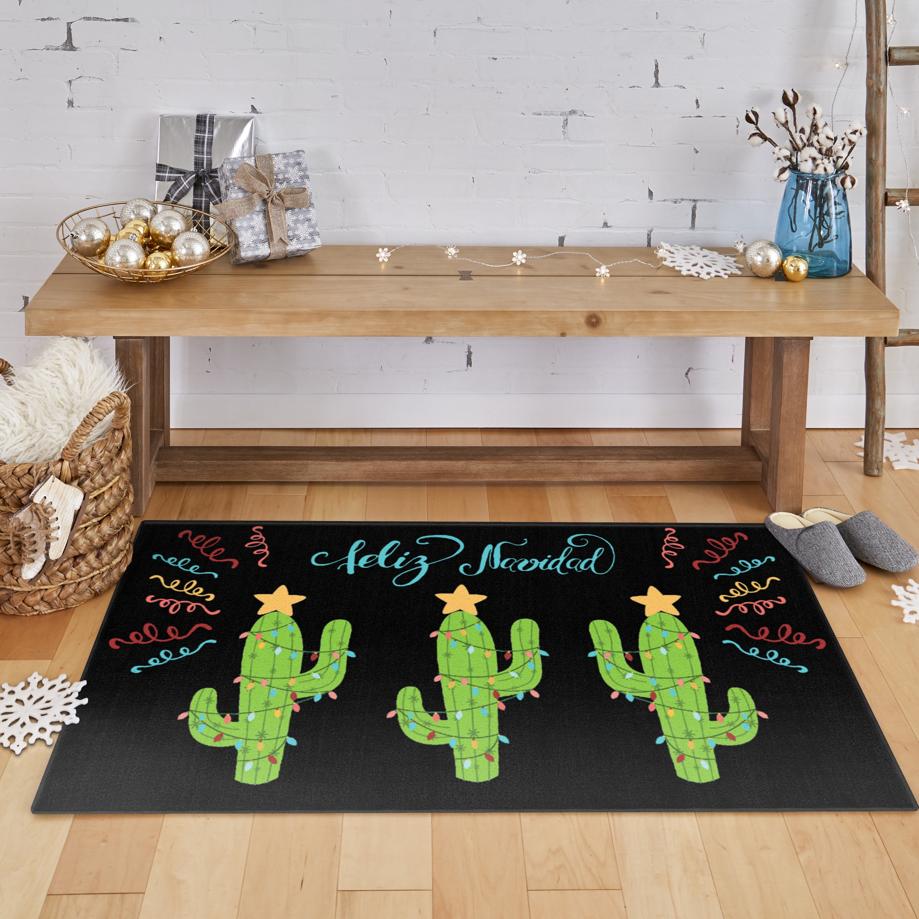 Mohawk Home Prismatic Cactus Lights Black Contemporary Theme Christmas ...