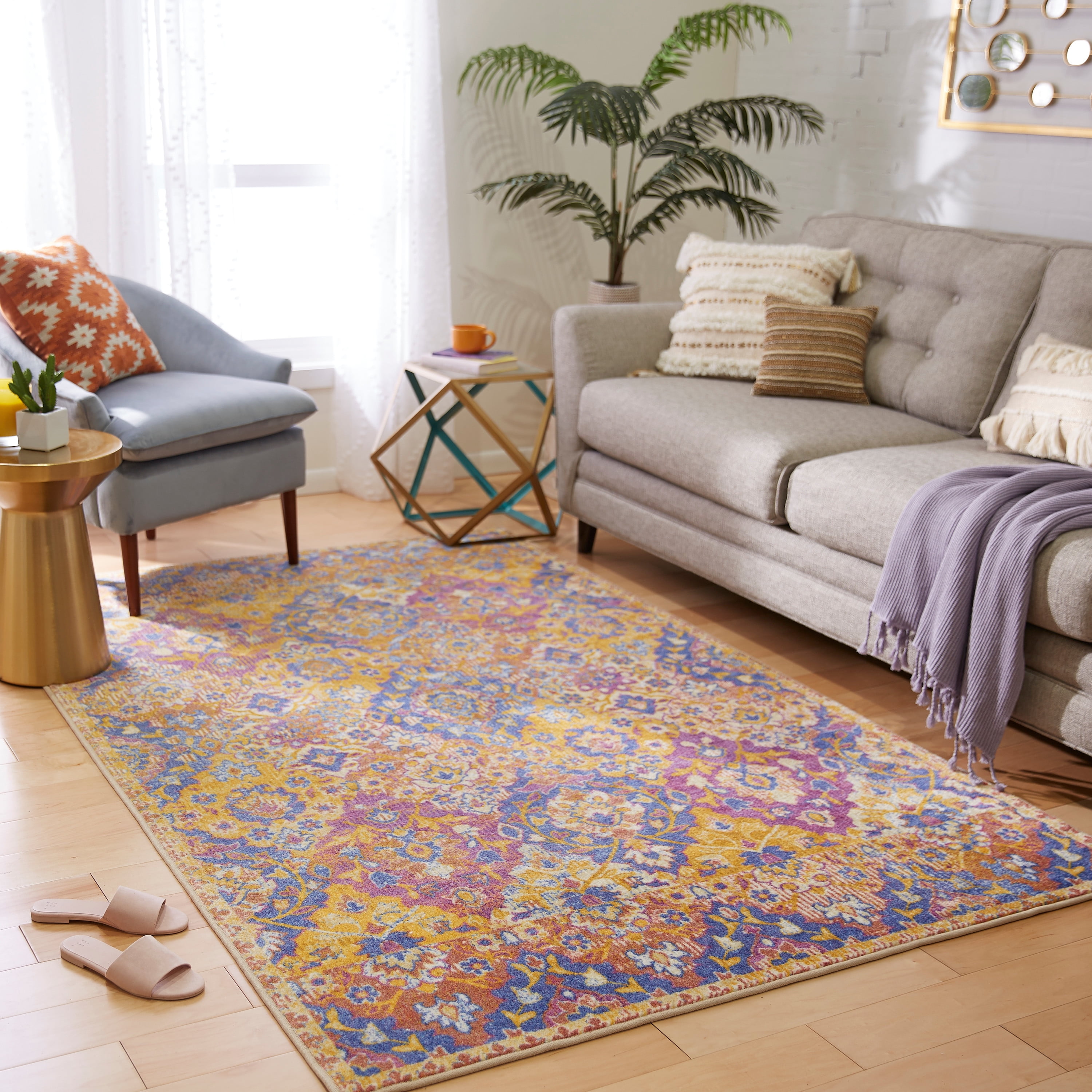 Mohawk Home Prismatic Cole Gold Transitional Ornamental Oriental ...