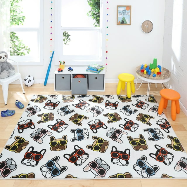 Mohawk Home Prismatic Cool Dogs Multi Contemporary Theme Kids Precision ...
