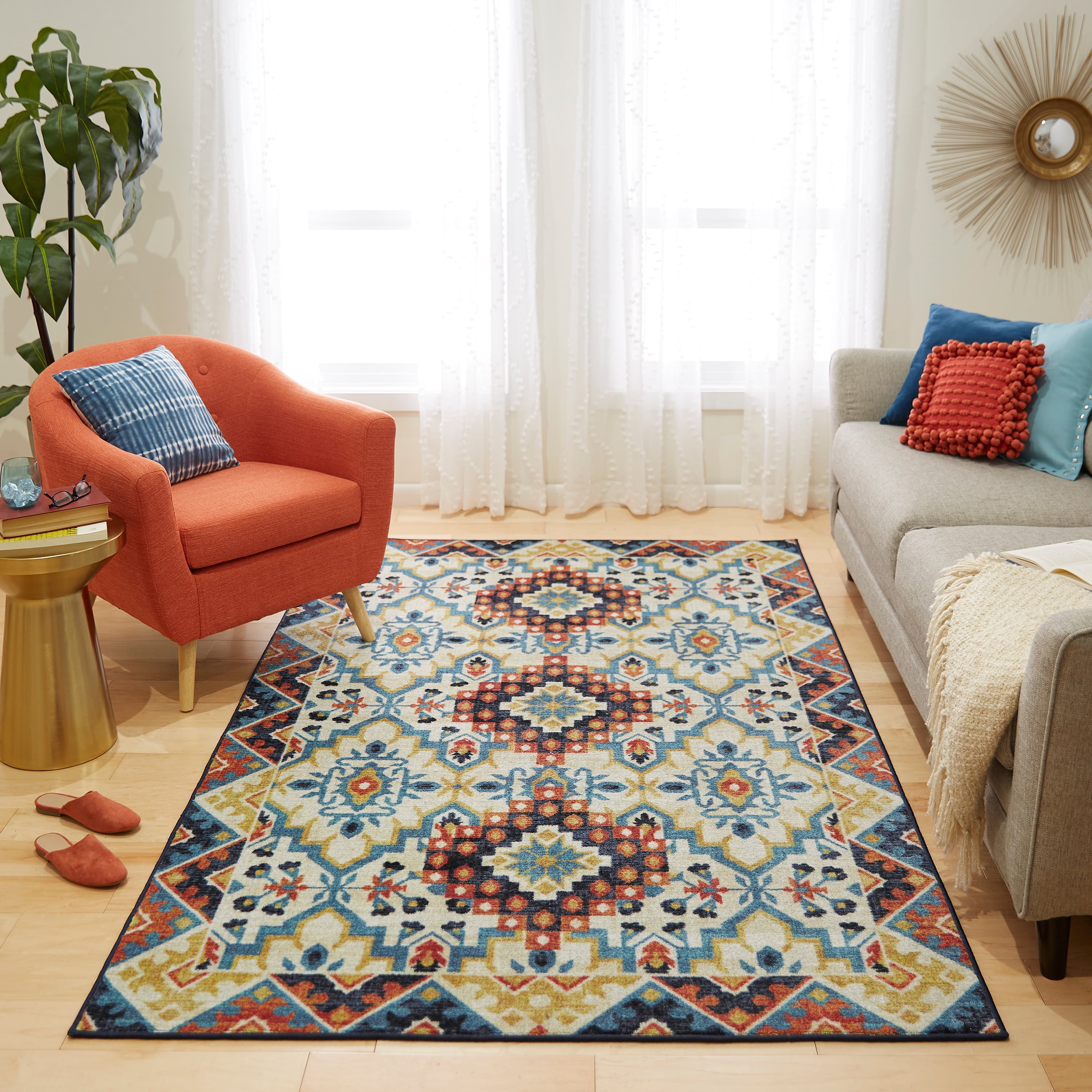 Mohawk Home Prismatic Sonimore Blue Area Rug - Stain Resistant ...