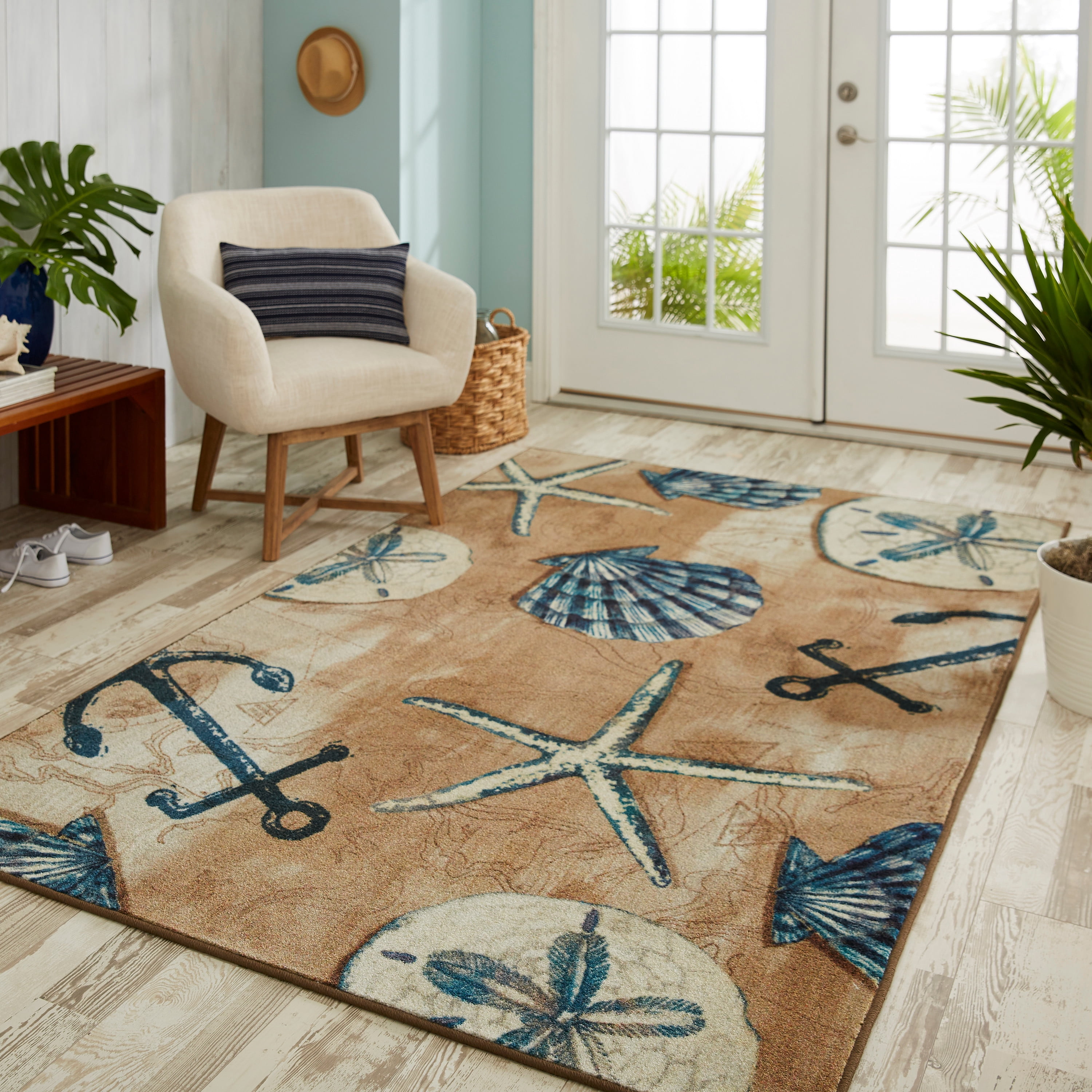 Mohawk Home Prismatic Tide Pool Shells Sand Transitional Theme Coastal ...