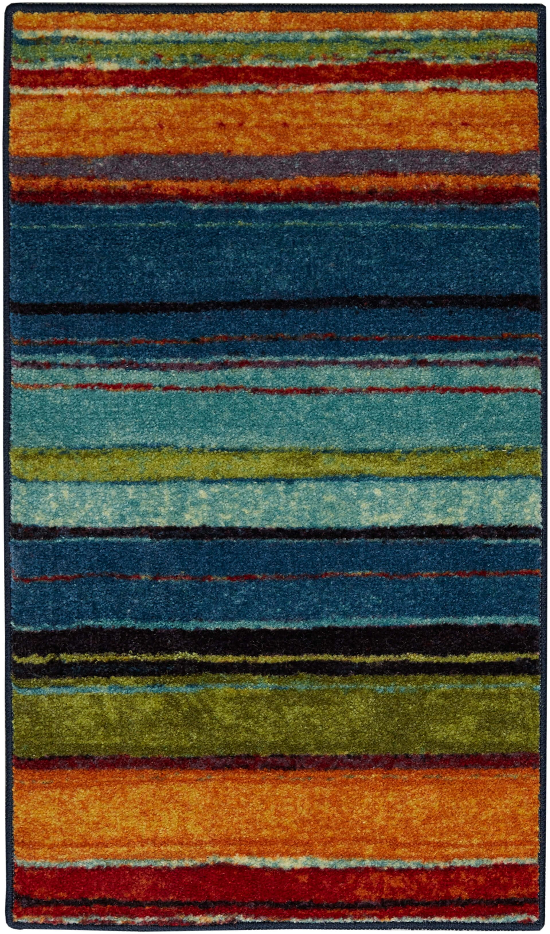 Mohawk Home Rainbow Multi Low Pile Non-Slip Stain/Fade Resistant Indoor ...