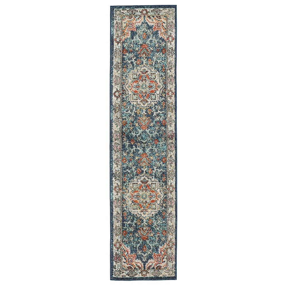 Mohawk Home Stoneleigh Indoor Ornamental Runner Rug, Blue, 1'11" x 8 ...