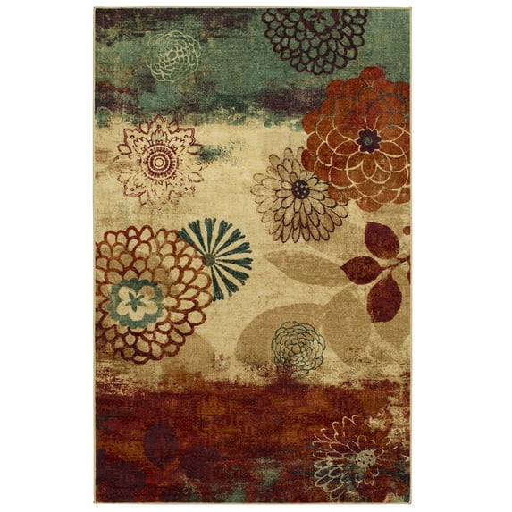 Mohawk Home Strata Pandora Multi Printed Area Rug, 5'x8', Orange & Teal ...