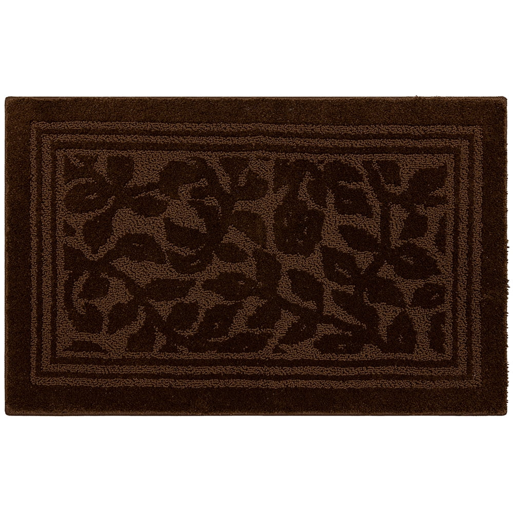 Mohawk Home Wisteria Floral Polyester Indoor Accent Rug, Chocolate, 2 ...