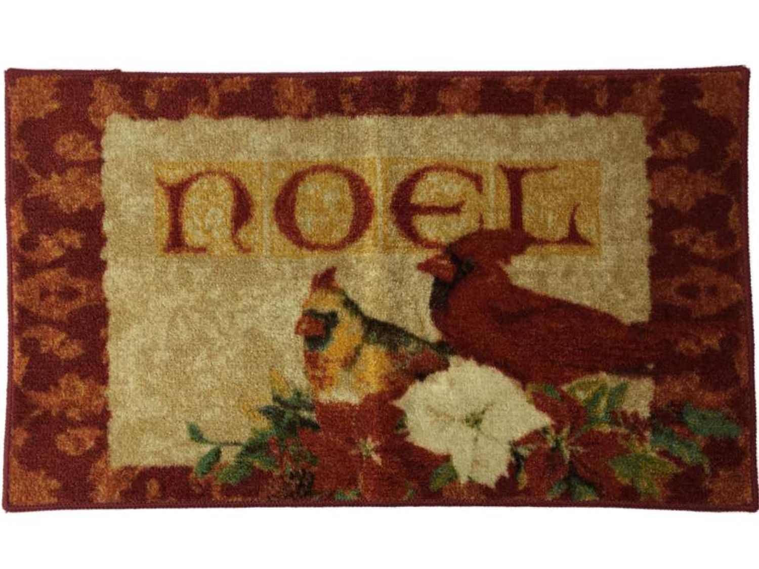 Mohawk Red Cardinal Accent Rug, Noel Christmas Mat with Non-Skid Back ...