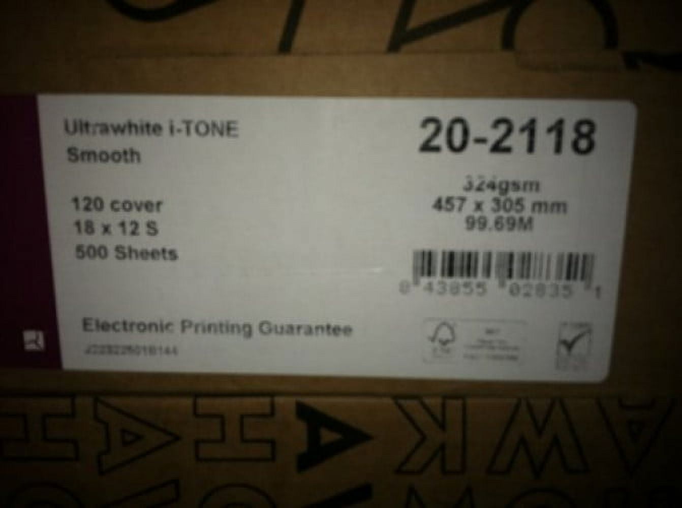 Mohawk Superfine Ultra White i-tone Smooth, 120 lb cover, 18 x 12 inch ...