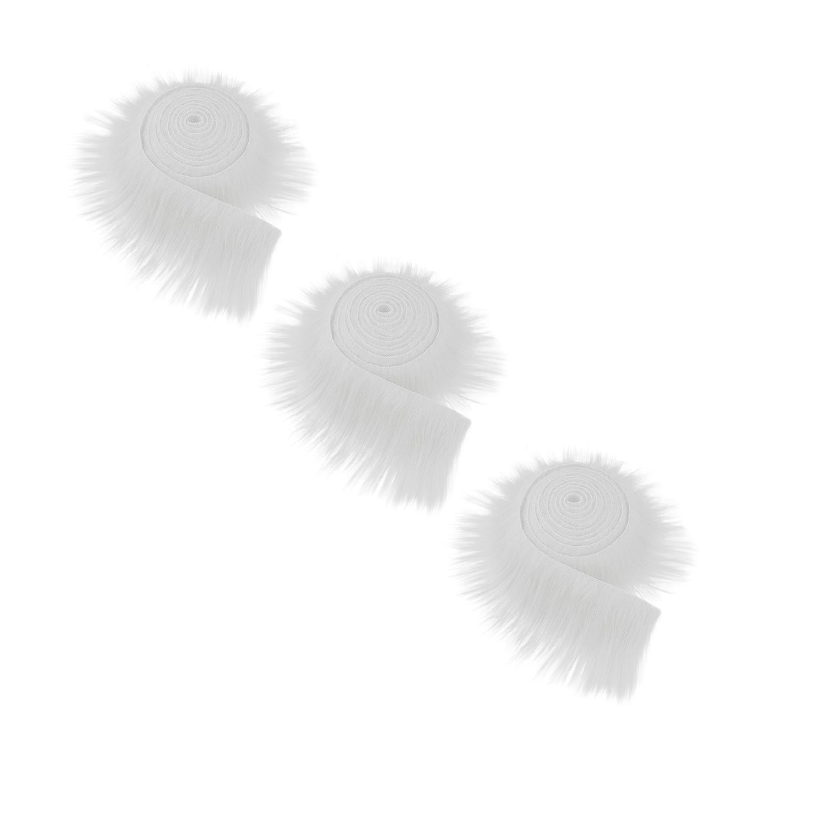 Mohdy 3pcs White Faux Fur Trim,Ribbon Fabric Fabric Diy Handicrafts ...