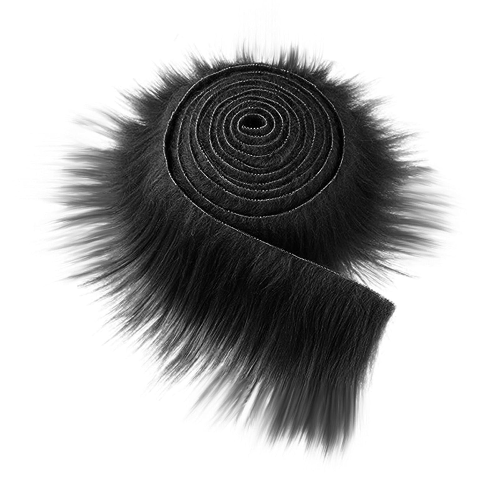 Mohdy Black Fur Trim with Frayed Edges,Ribbon Fabric Fabric Diy ...