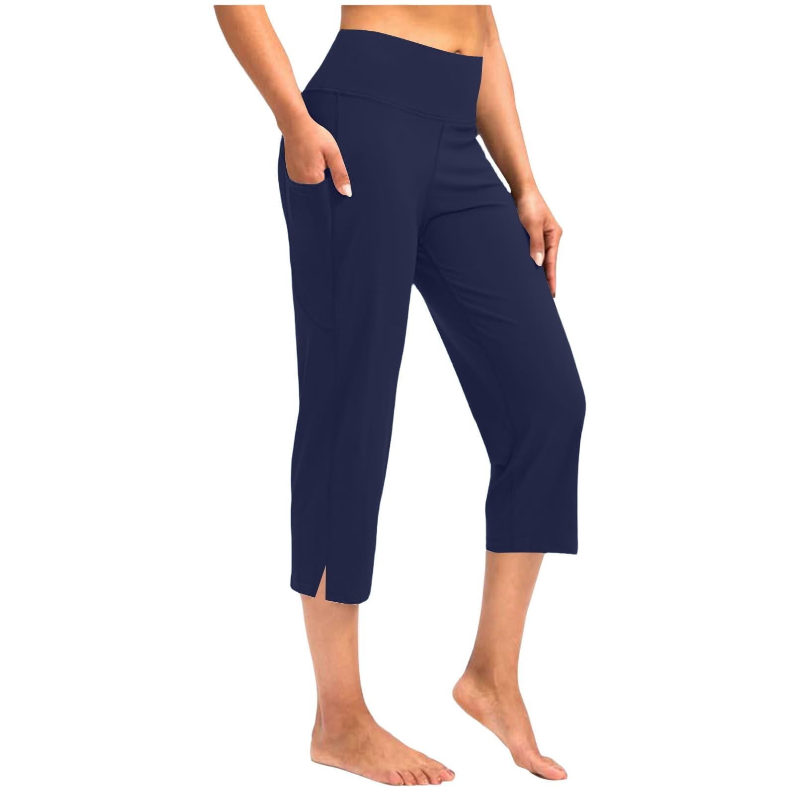 Mohiass Capri Pants for Women Pull on Yoga High Waisted Women's Capri ...