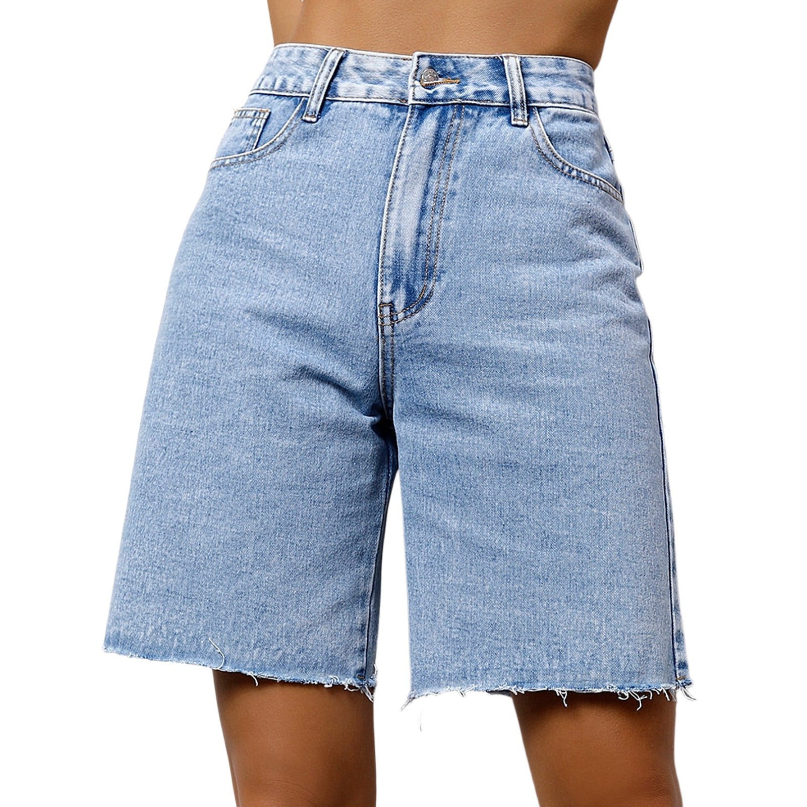 Mohiass Denim Shorts Women Baggy Bermuda Shorts High Waisted Stretchy ...