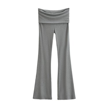 TheLovely Women's Fold-Over Waistband Bootleg Flared Bottom Workout ...