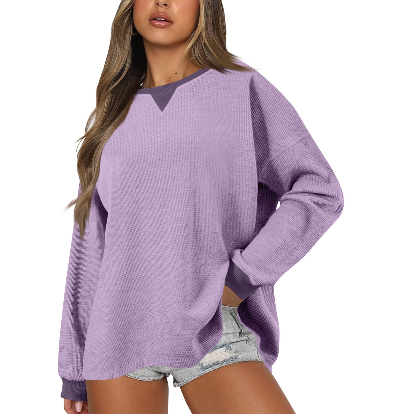 Mohiass Oversized Sweatshirts for Women Loose Fit Crewneck Trendy ...