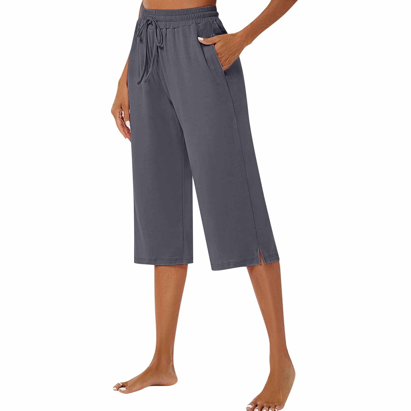 Mohiass Summer Capri Pants for Women, Casual Pull On Womens Capris with ...