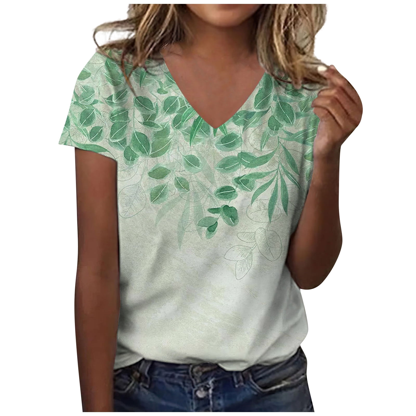 Mohiass Women Petite Tops Women Blouses Casual Summer Floral Print ...