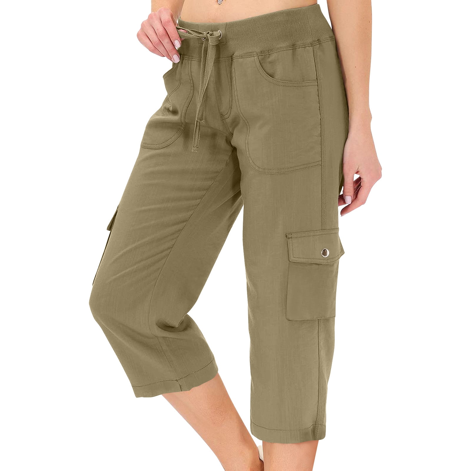 Mohiass Women's Cargo Capris Hiking Lightweight Quick Dry Summer ...