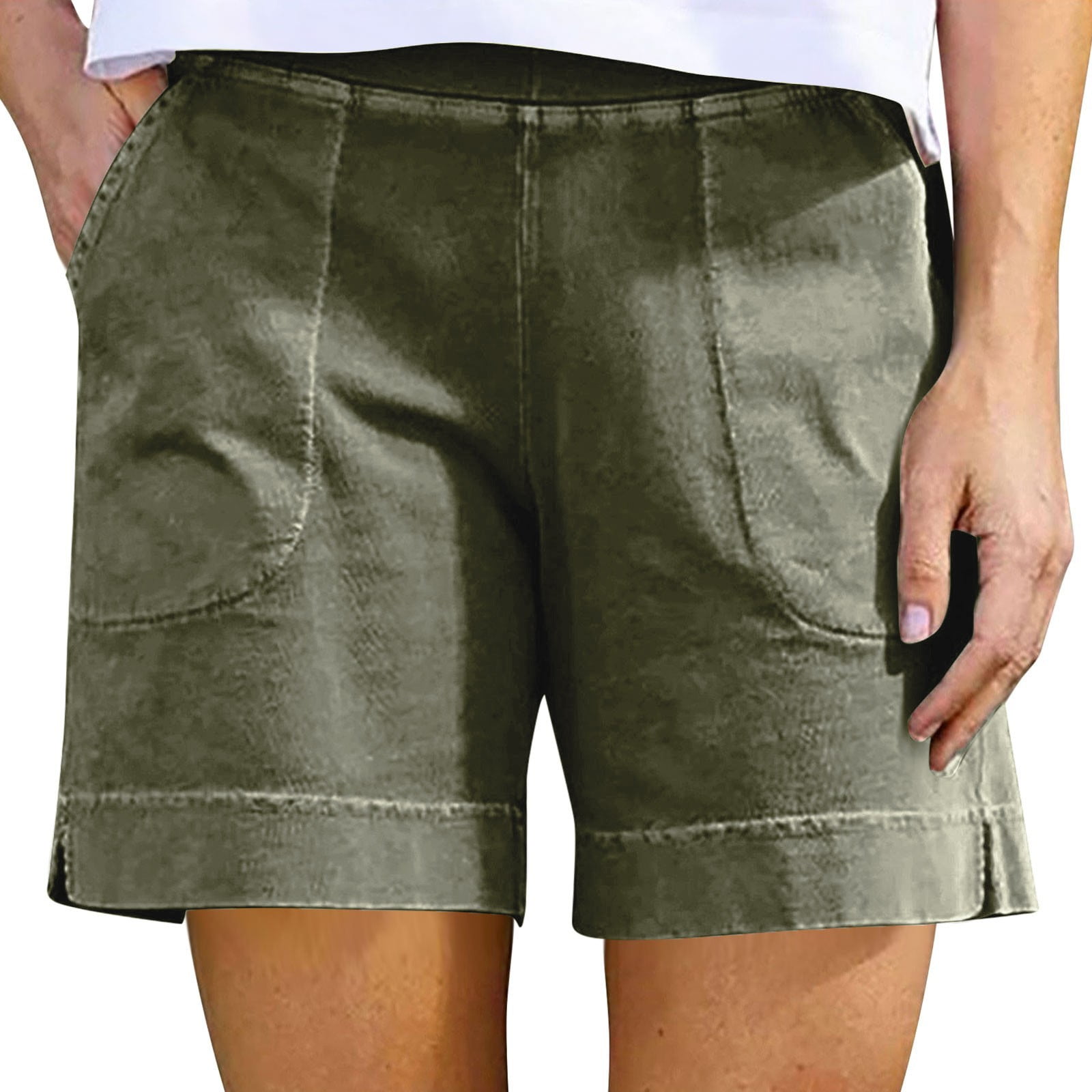 Mohiass Women's Linen Shorts for Summer Jeans Vacation Shorts Casual ...