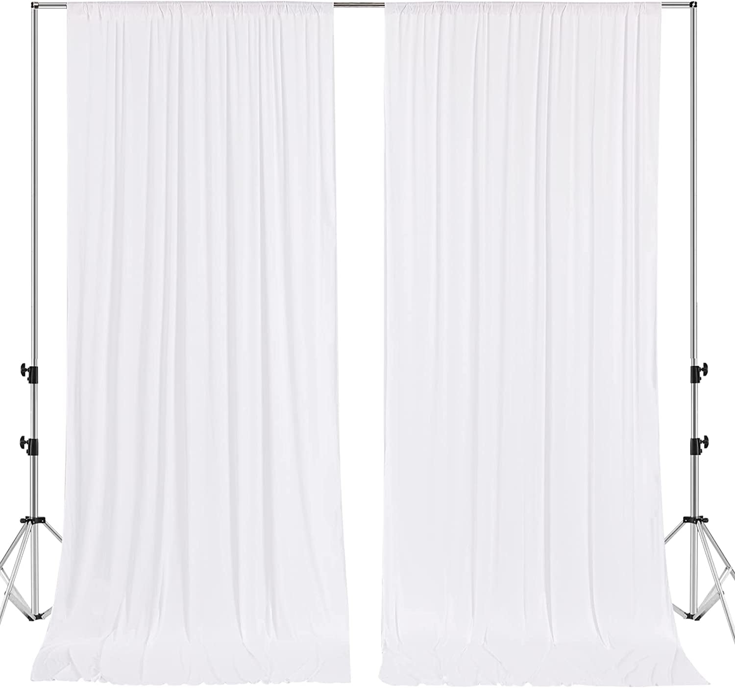 Generic 10 ft x 10 ft White Backdrop Curtain Panels, Polyester Photo ...