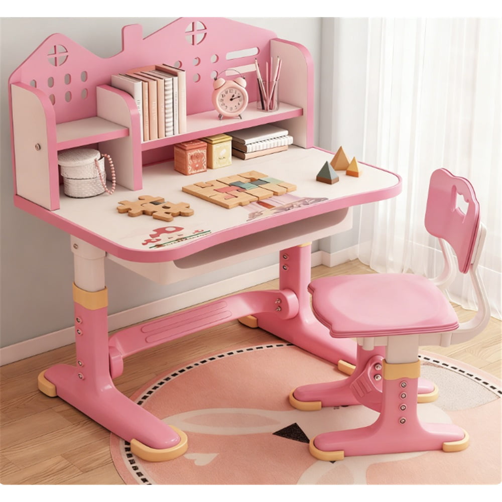 Mohsoe Cartoon Castle Back Chair & Desk Set, Drawer Storage for Tidy ...