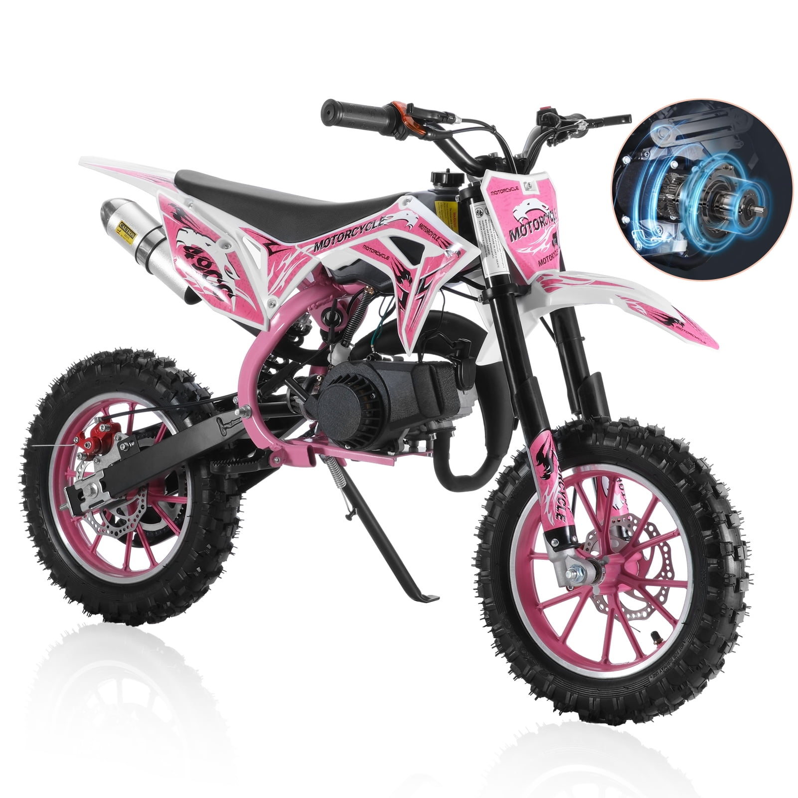Mohsoe Enhanced 49CC 2-Stroke Dirt Bike, 25MPH Motor, Larger Fuel Tank & Upgraded Frame for ...