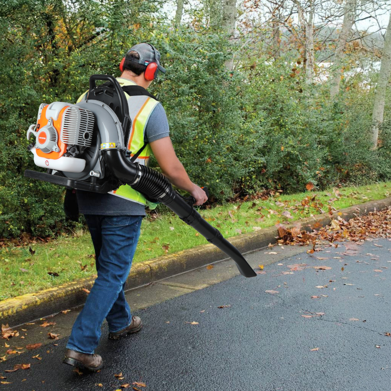 Mohsoe Powerful 76.5cc 4-Stroke Backpack Leaf Blower, 6800RPM High ...