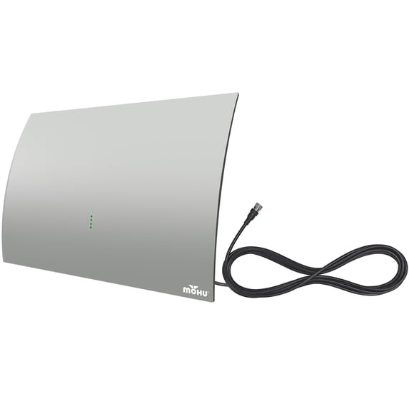 Mohu Indoor TV Antenna w/ 10 ft Coaxial Cable, USB Power, 60 Miles ...