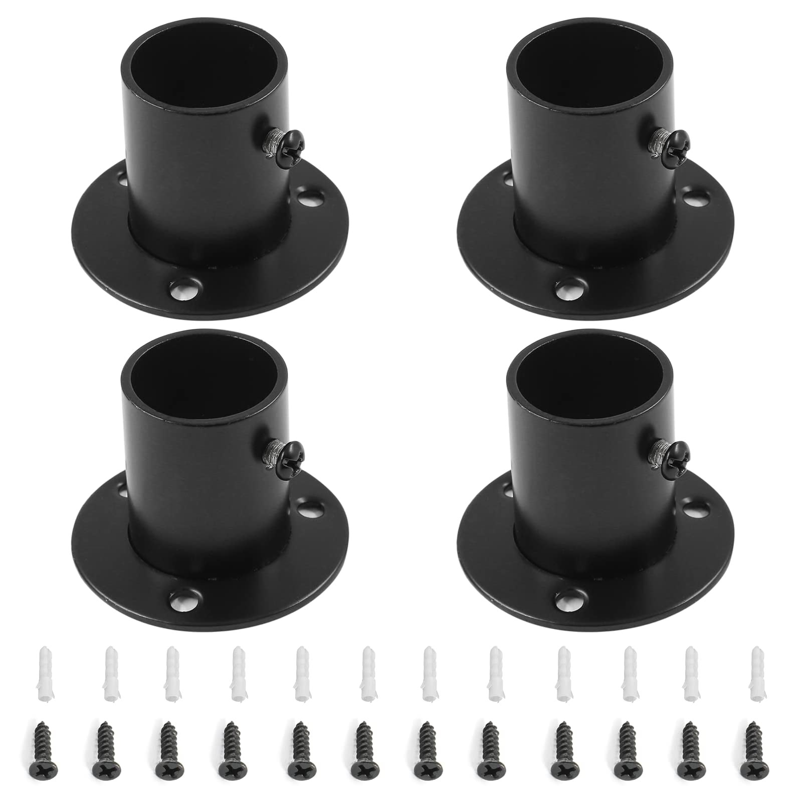 Moicstiy 4Pcs 1 Inch Dia Closet Rod Flange Holder Stainless Steel Pole ...