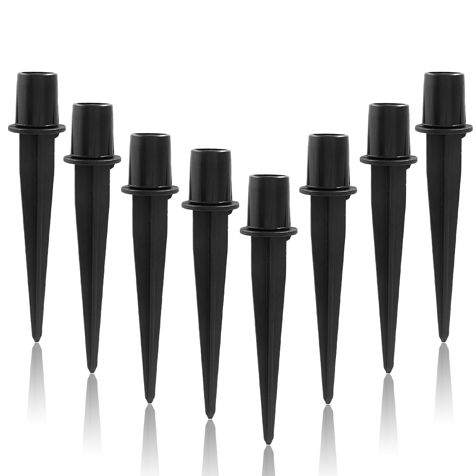 Moicstiy 8 Pcs Solar Light Stakes Replacement, 5.4 Inch Long Black ...