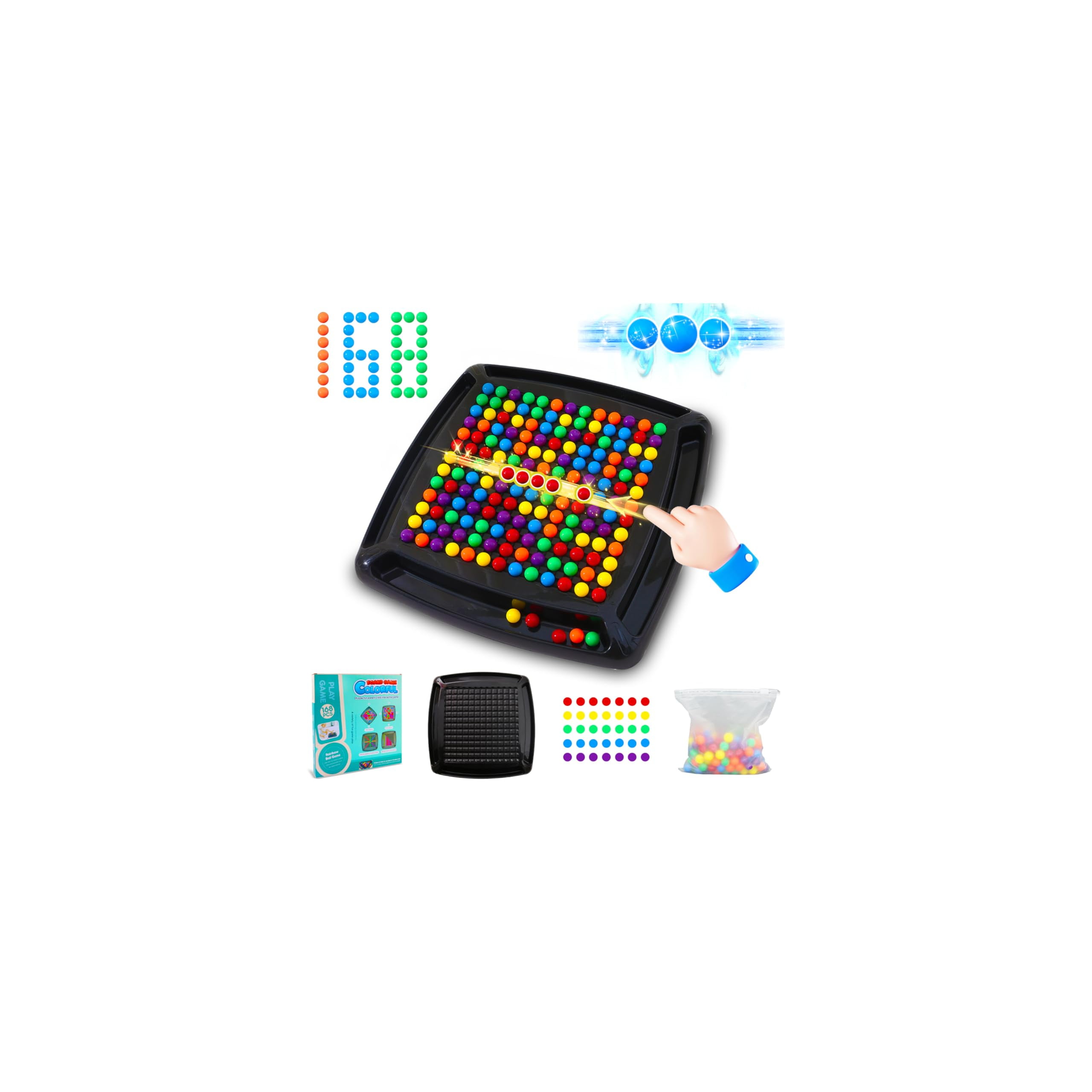 Moiegouct 168PCS Marbles Intellectual MSF2 Chessboard Dual Dual ...