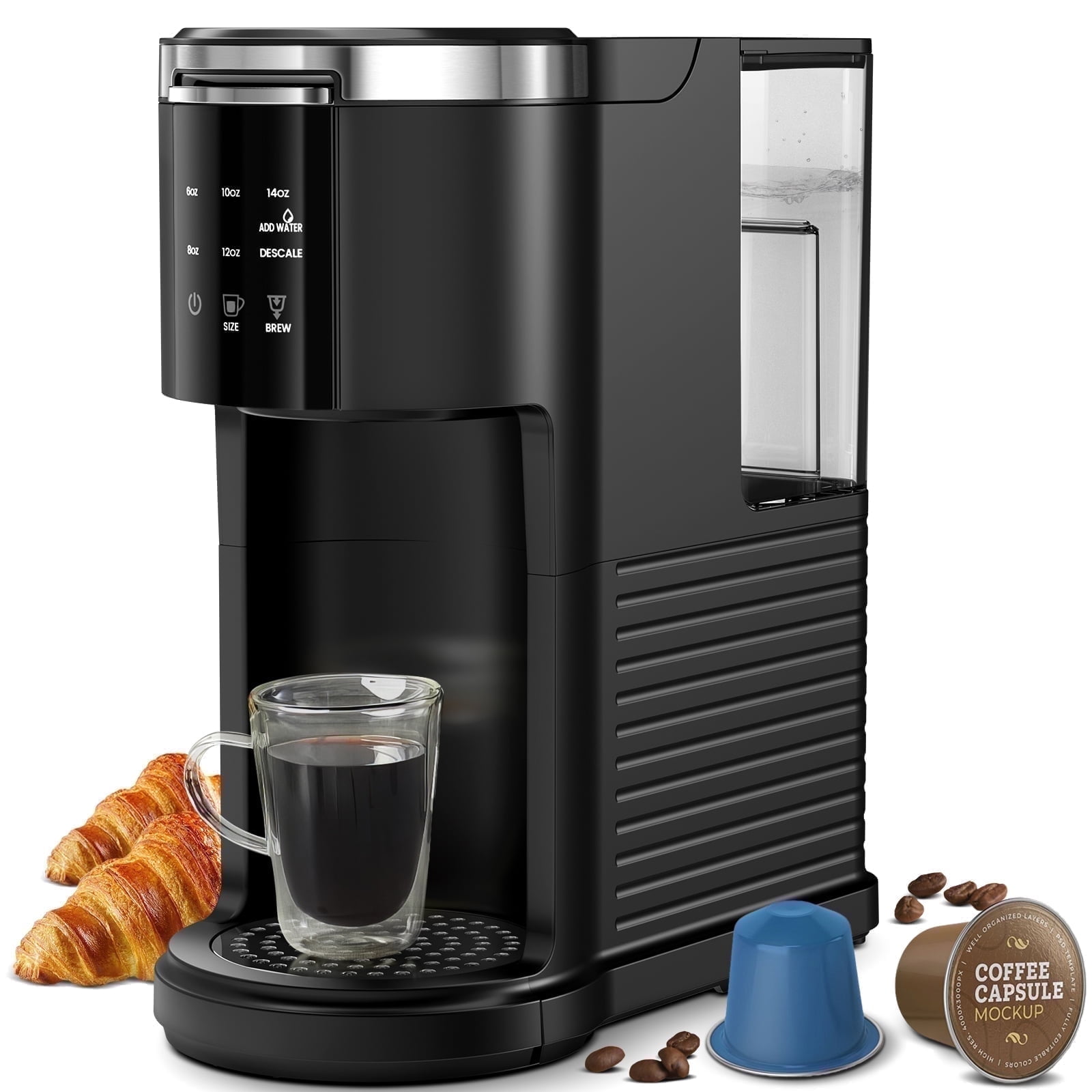 Moifoi Coffee Maker 2-in-1 Single Serve Brewer, Compact Design, for ...