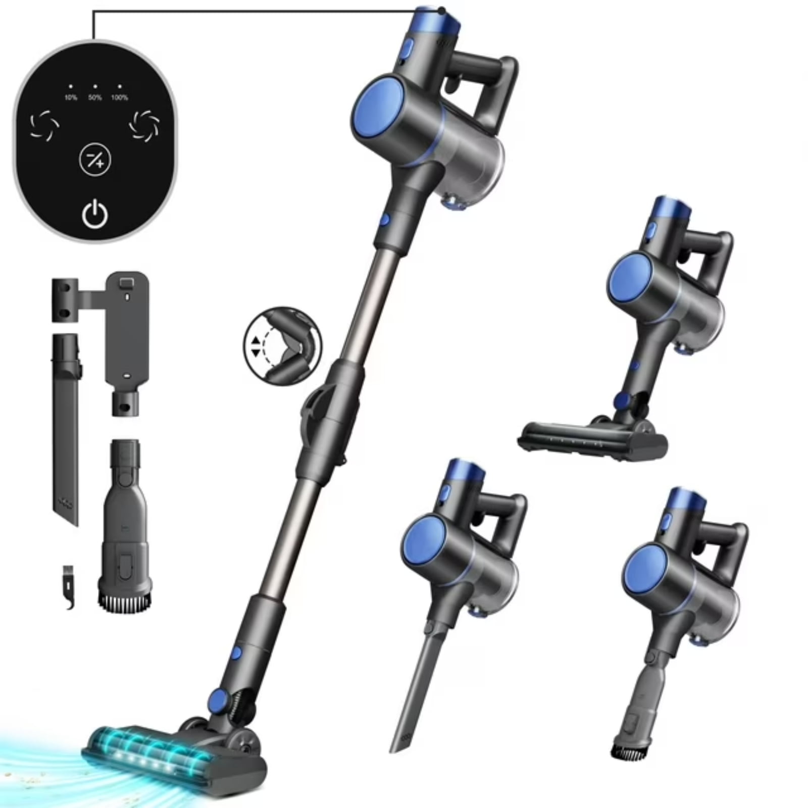 Moifoi Cordless Stick Vacuum Cleaner, Led Display Screen, Stick Vacuum ...