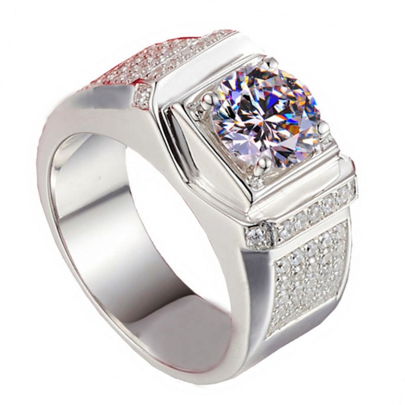 Moissanite Engagement Ring for Men 18K Solid Real Gold Ring ...