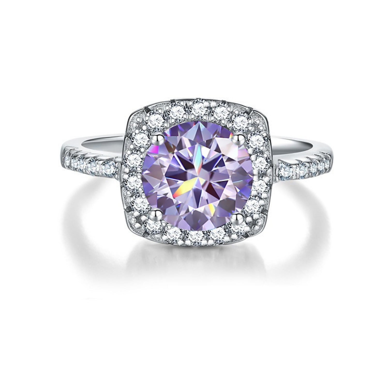 Moissanite Engagement Rings for Women 2ct D Color 925 Sterling silver ...