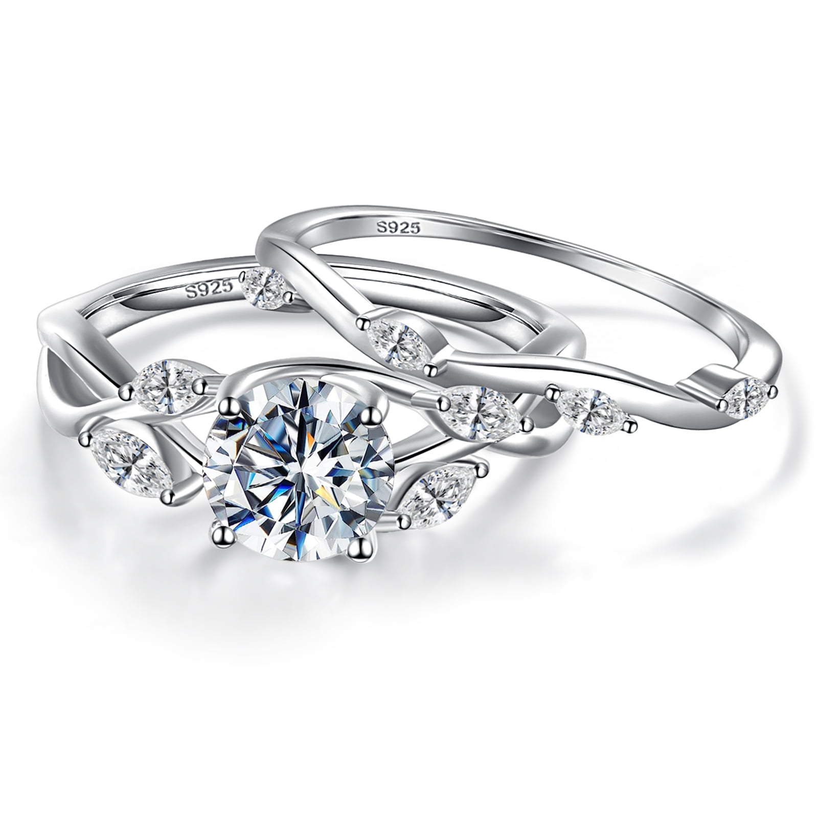 Moissanite Infinity Engagement Band 925 Sterling Silver D Color VVSI ...