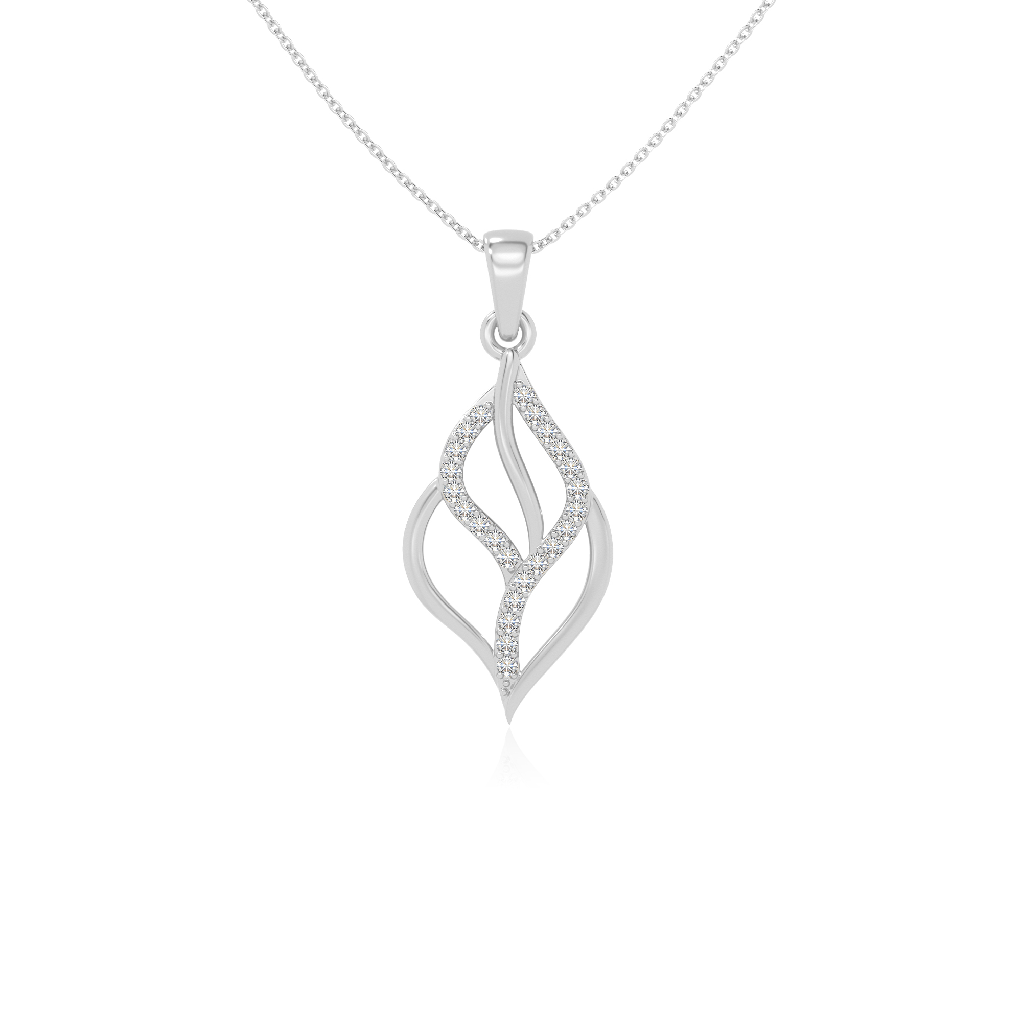 Moissanite Leaf Shape Pendant Necklaces for Women in Sterling Silver ...