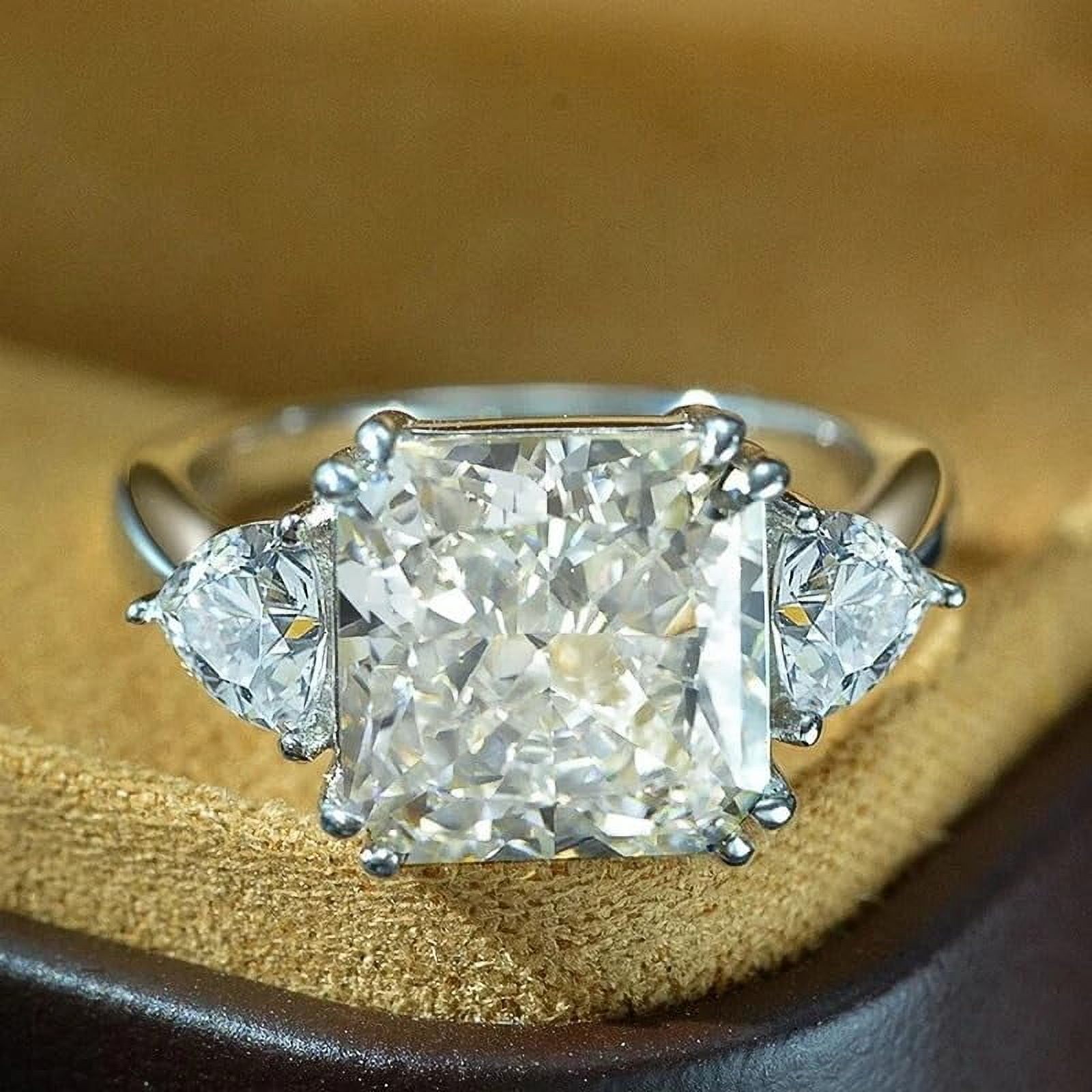 Moissanite Promise Ring 925 Sterling Silver 18k Gold Plated Engagement ...