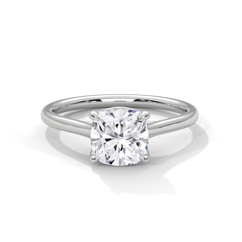 Moissanite Ring Cushion Cut Gemstone Ring Engagement Ring 925 Sterling ...