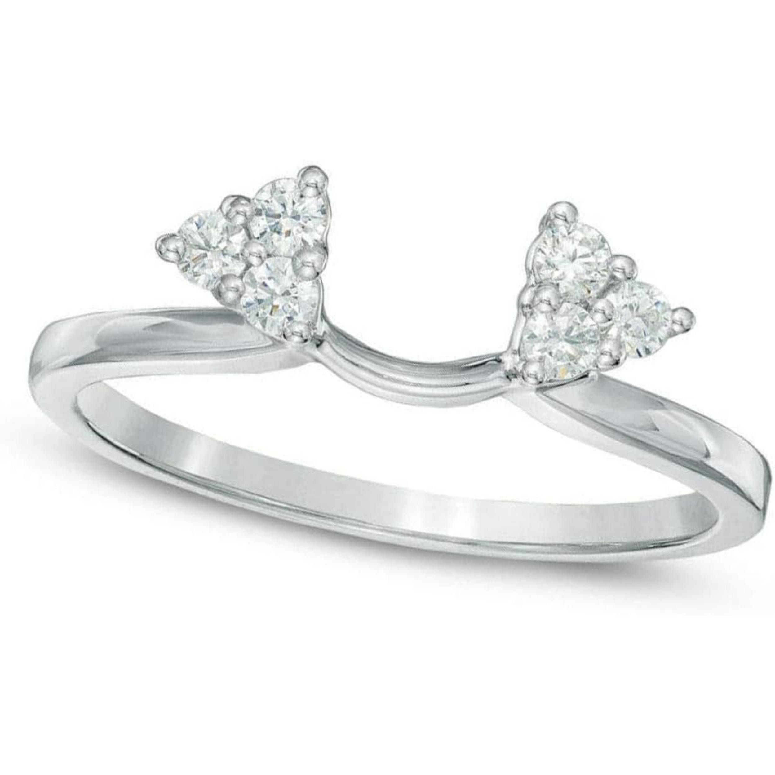 Moissanite Round Cut White Diamond 925 Sterling Silver 14K White Gold ...