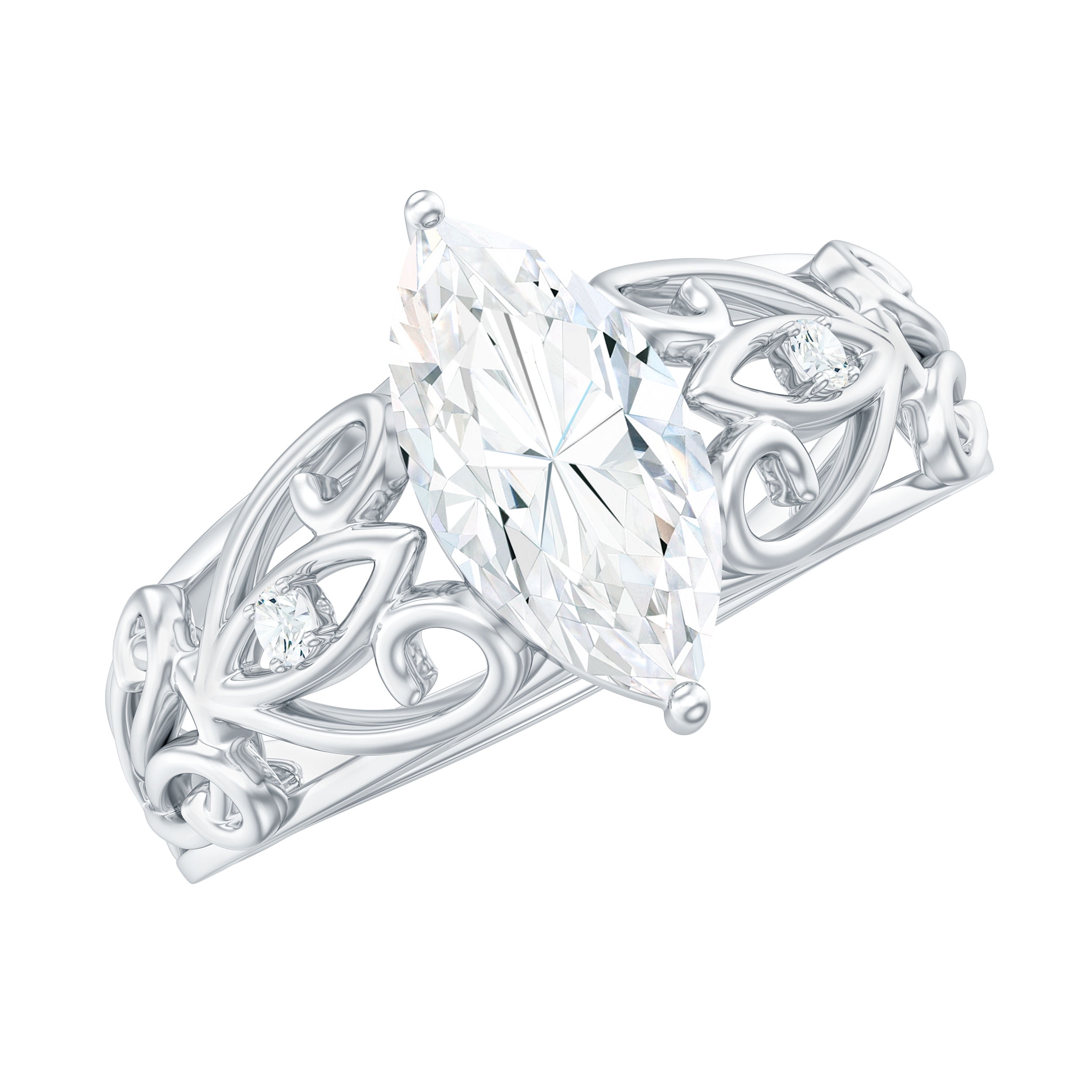 Rosec Jewels Moissanite Solitaire Filigree Engagement Ring 1 ct - 5x10 ...