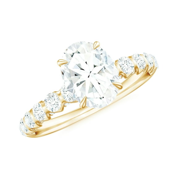 Rosec Jewels Moissanite Solitaire Oval Engagement Ring for Women (6X8 ...