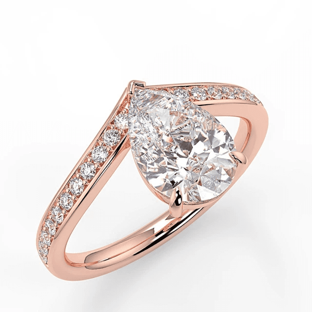 Moissanite Stone Engagement Ring For Women 925 Silver Pear Shape ...
