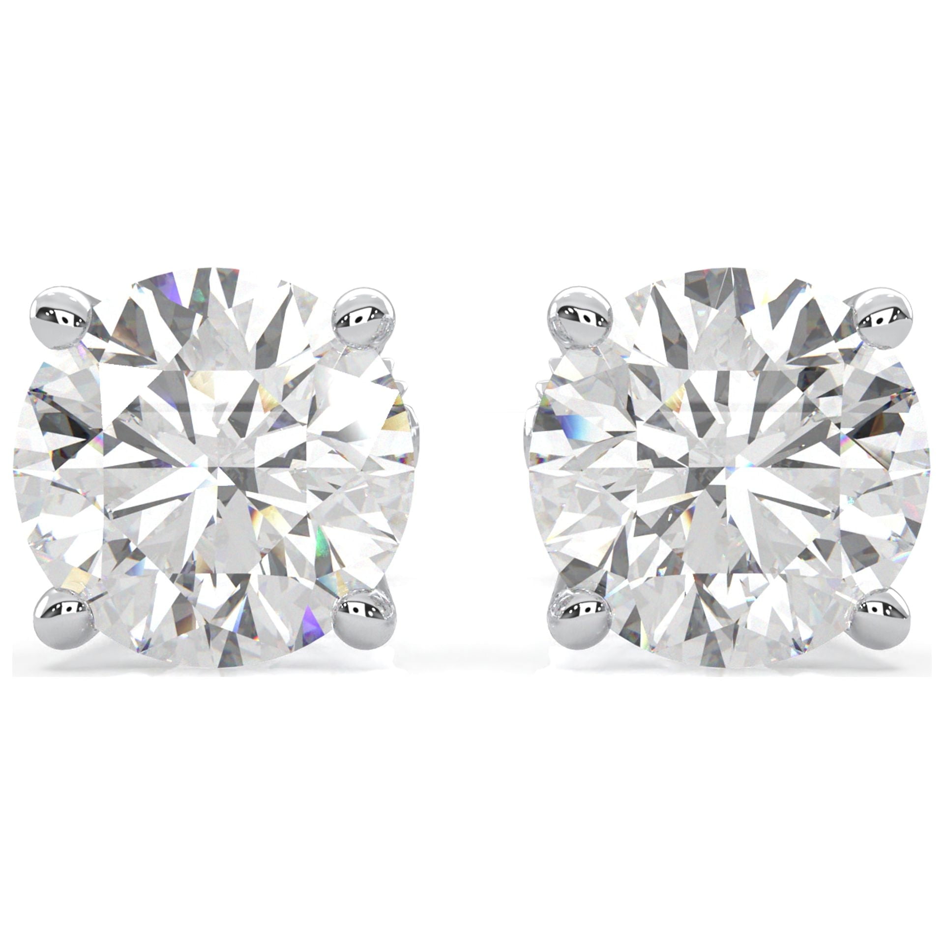 Moissanite Stud Earrings, 0.3ct-4.00ct DF Color Brilliant Round Cut Lab ...