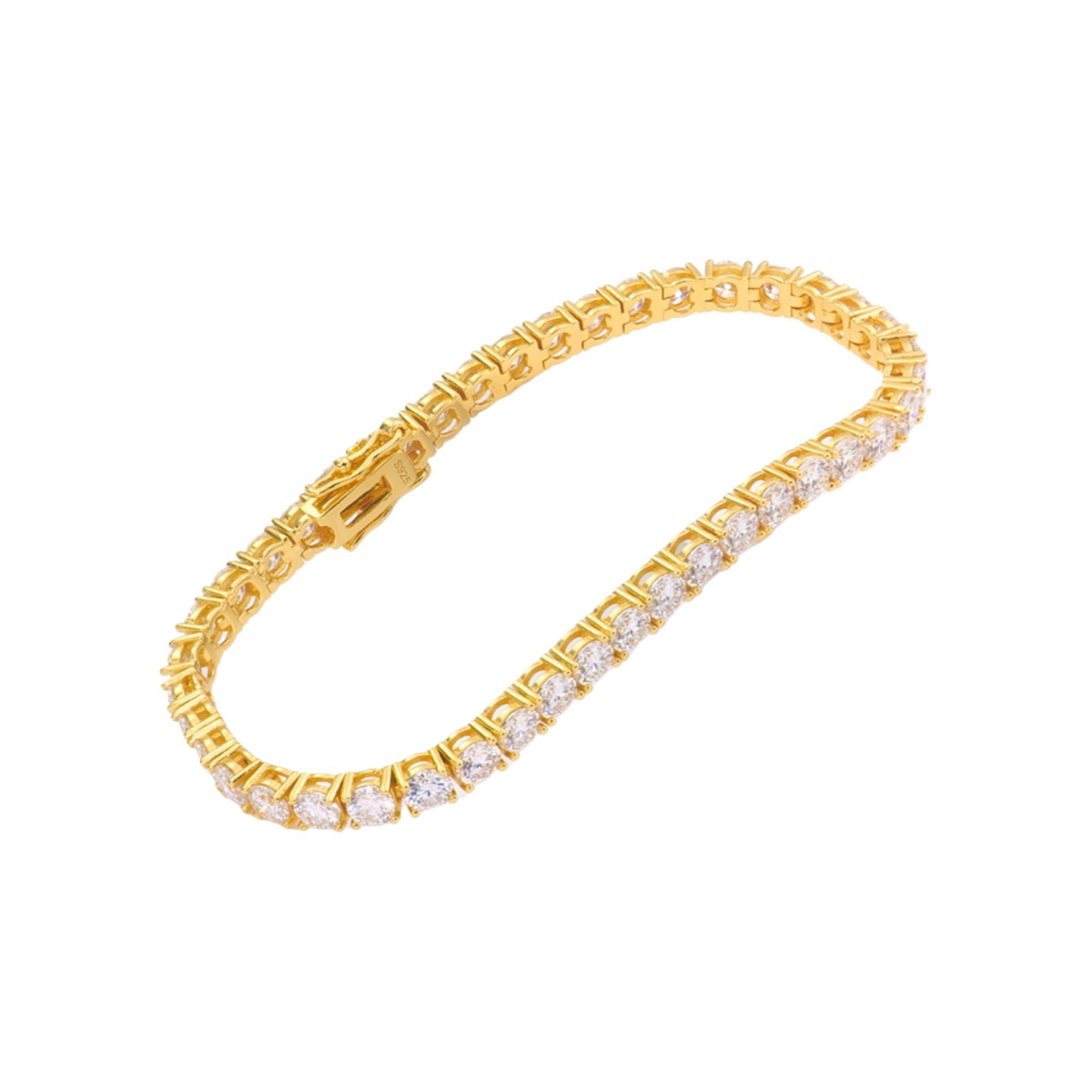 Moissanite Tennis Bracelet 4MM D Color VVS1 925 Silver Gold Tennis ...