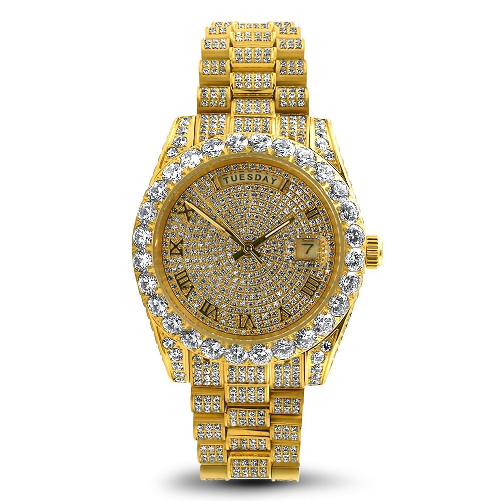 Moissanite VVS Skeleton Iced Out Baller Square Steel Watch - Walmart.com