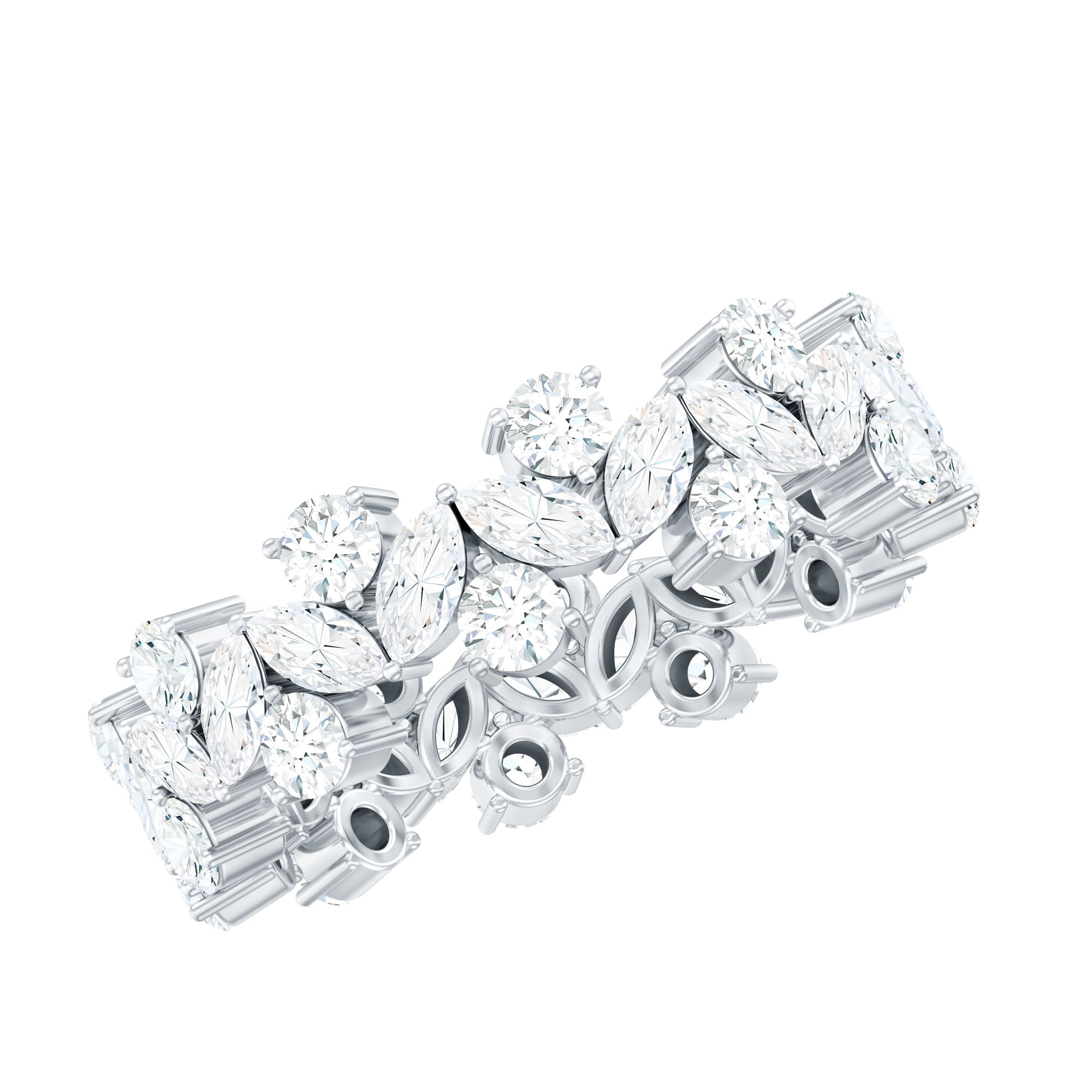 Rosec Jewels Moissanite Wedding Eternity Ring for Women, Designer Band ...